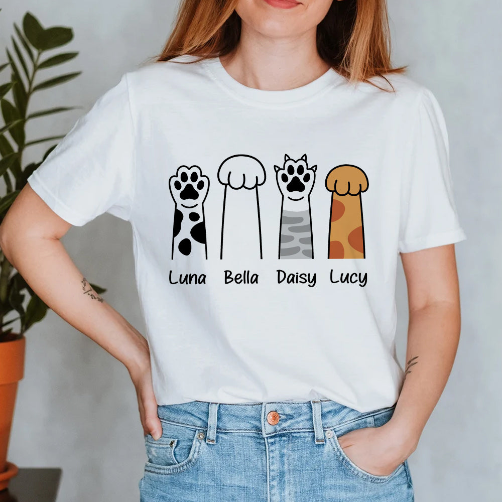 Personalized Cat Paw T-Shirt, Animal Paw Shirt, Gift For Cat lover ...