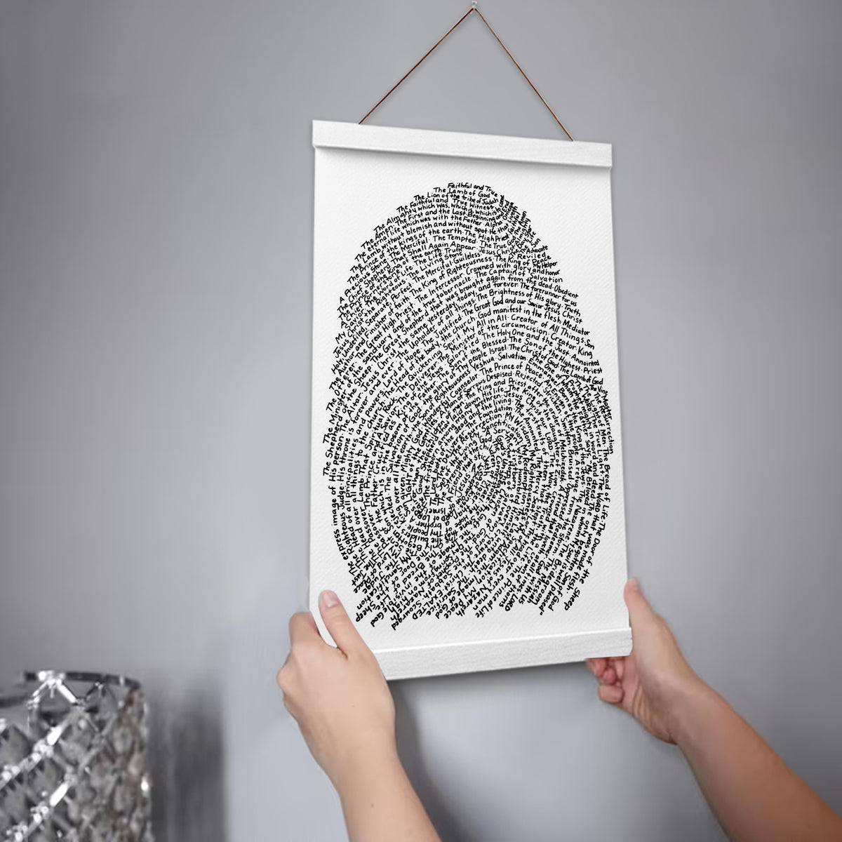 Fingerprint Of God Character of God Imprint Hanging Canvas, Christian ...