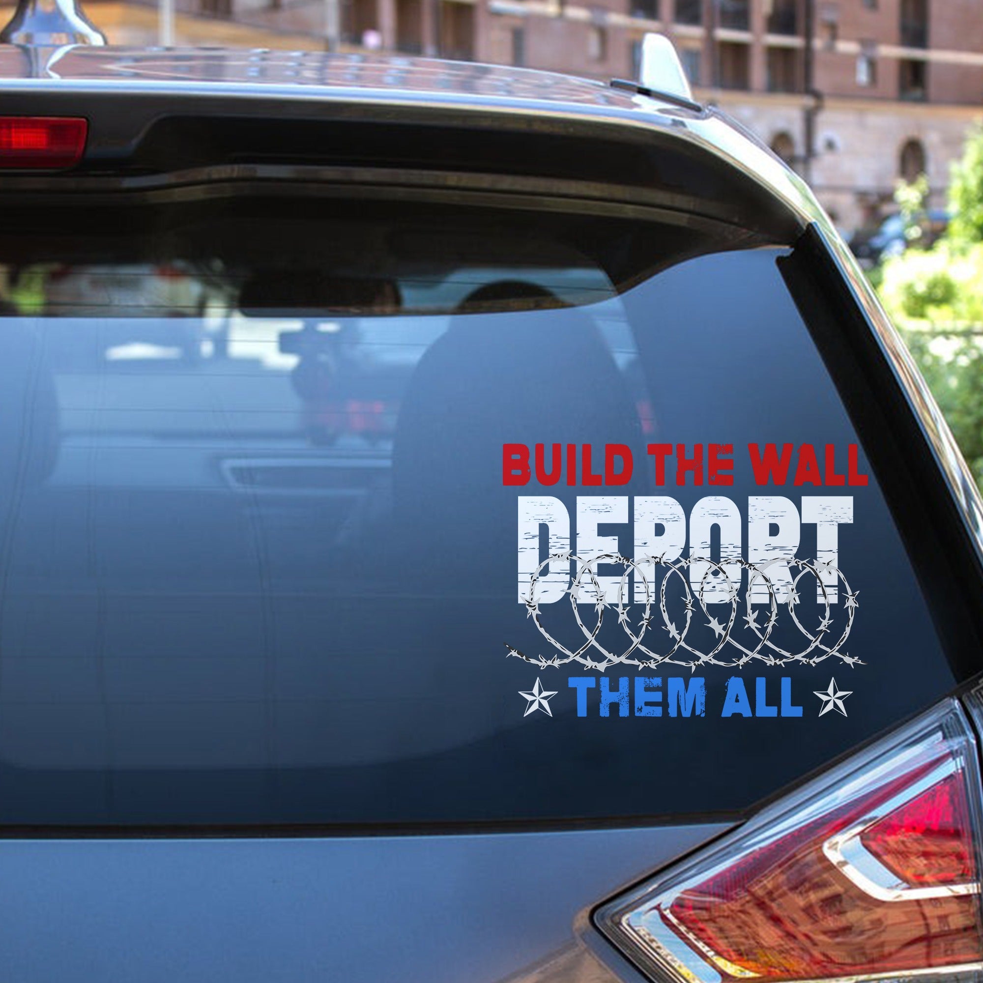 Build the Wall Deport Them All Novelty Sticker Decal, Border Security ...