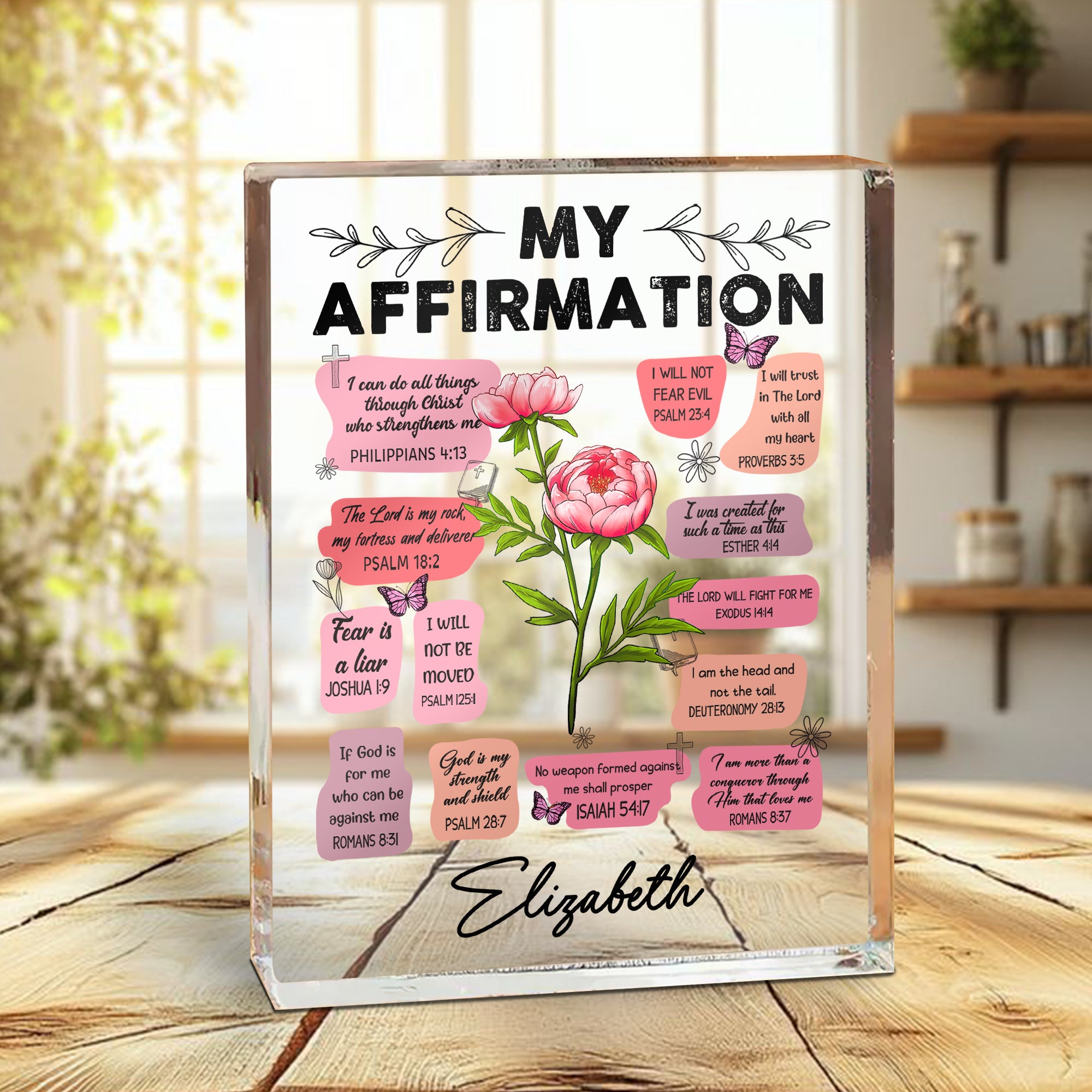 Personalized Birth Flower Christian Bible Verse My Daily Affirmations ...