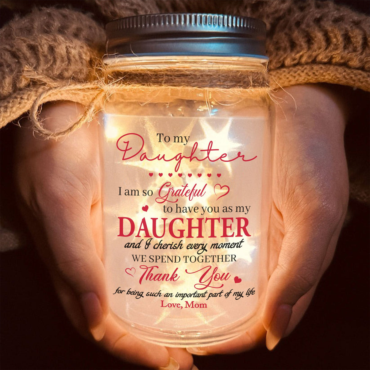 Personalized Mother To My Daughter I Am My Grateful Star Mason Jar ...