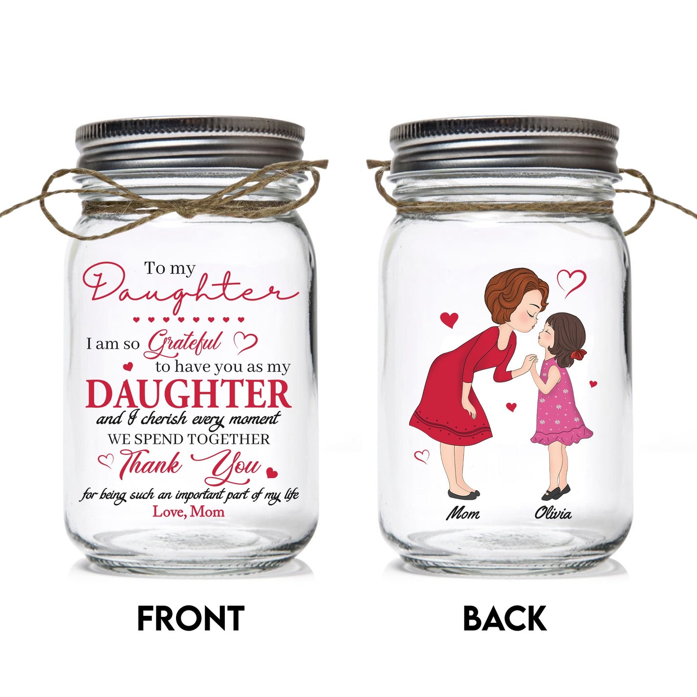 Personalized Mother To My Daughter I Am My Grateful Star Mason Jar ...
