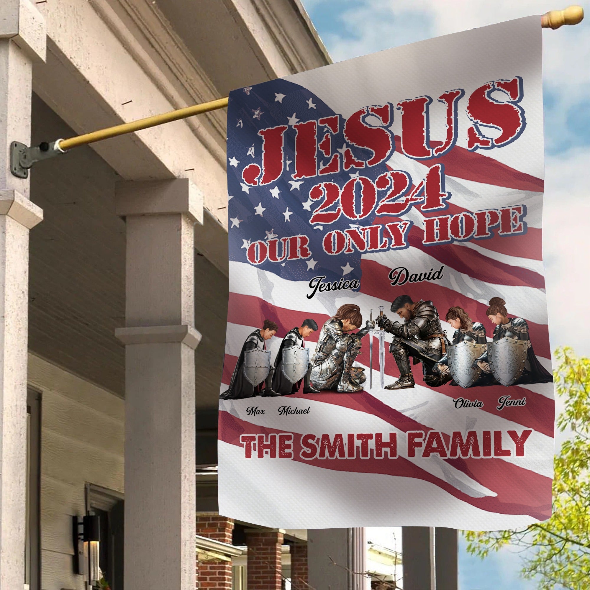 Personalized The Family Warrior Jesus 2024 Our Only Hope Flag, Armor Of ...