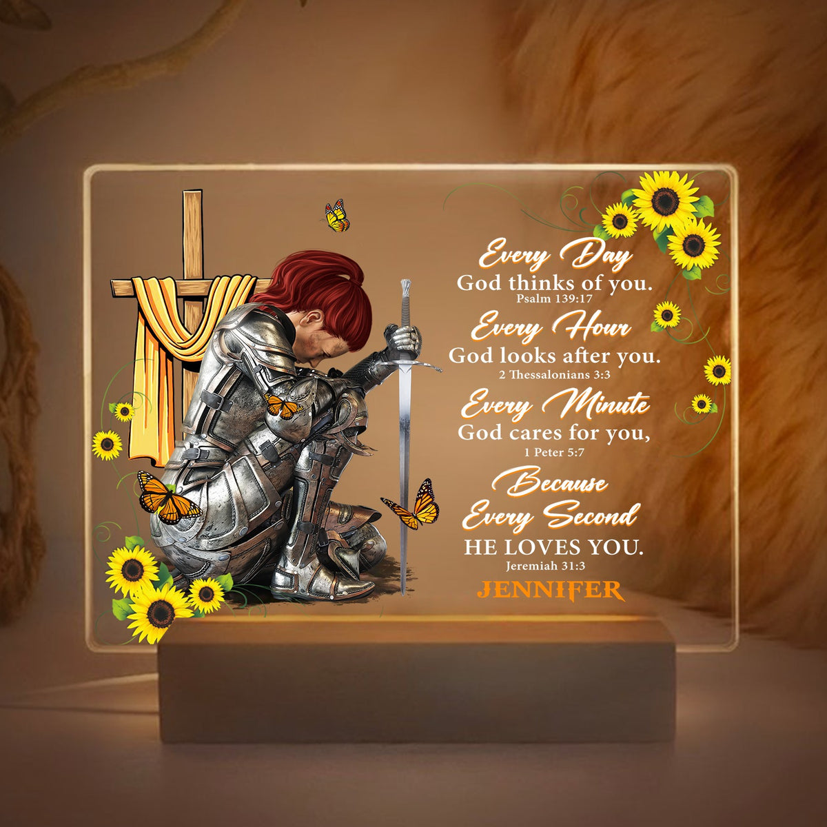 Personalized Woman Warrior Of God Everyday God Thinks Of You Acrylic ...