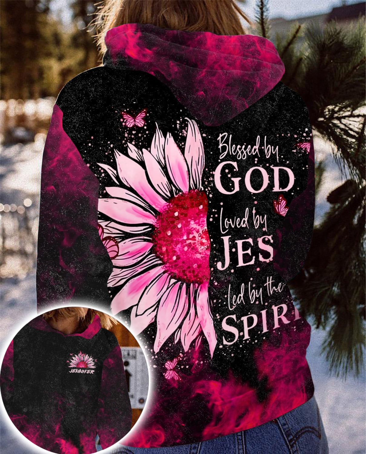 Pink Sunflower Blessed By God Loved By Jesus - Inspirational Christian ...