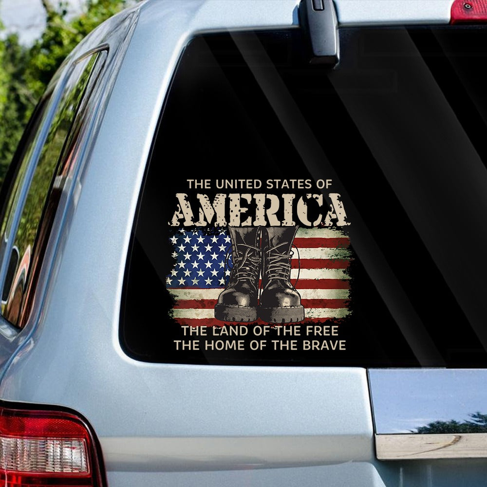 The United States of America Land of the Free Home of the Brave Sticker ...
