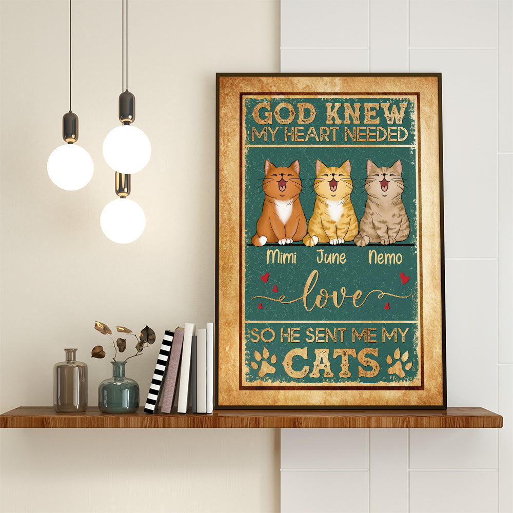 Personalized God Knew My Heart Needed Love So He Sent Me Cats, Gift For ...