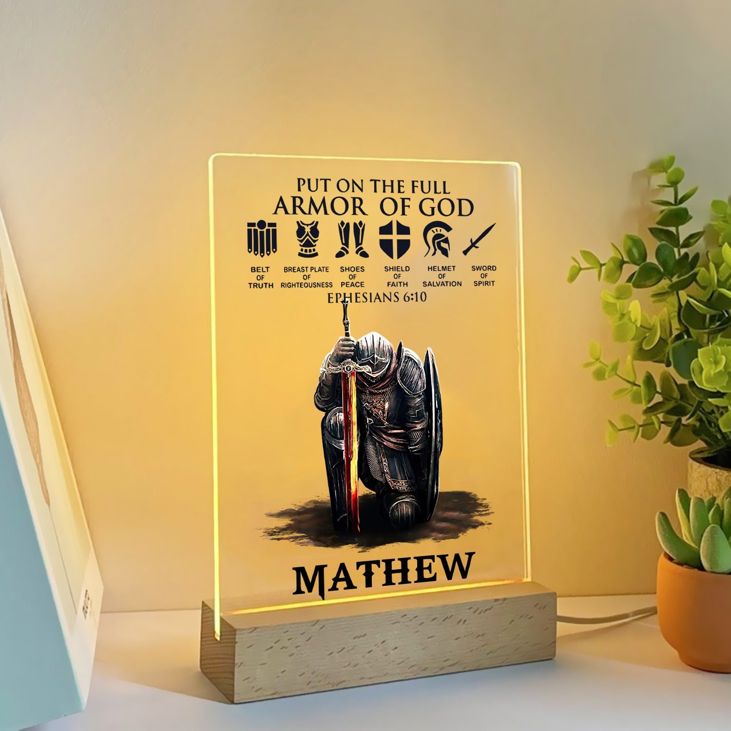 Personalized Man Warrior Of God Put On The Full Armor of God Ephesians ...