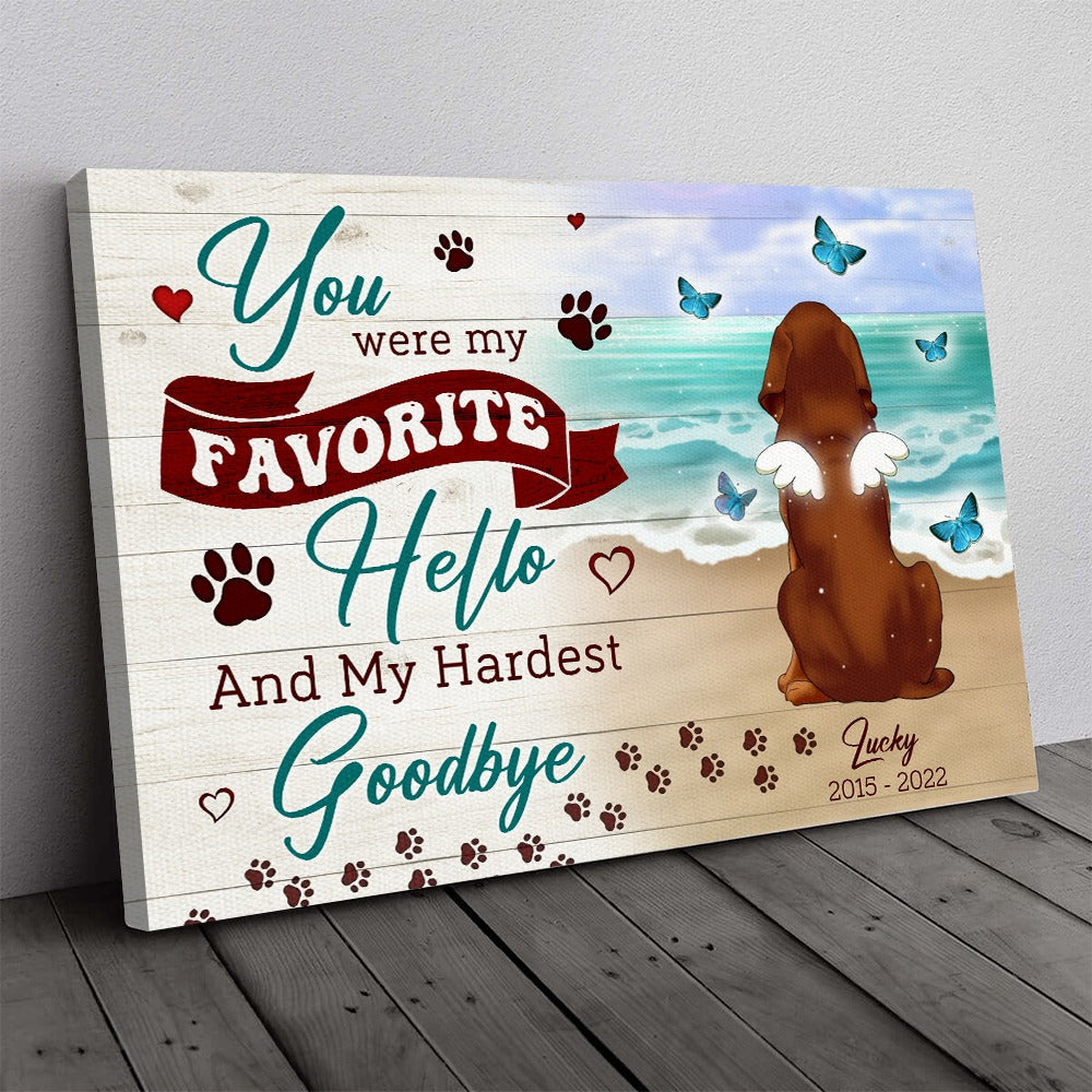 Personalized You Were My Favorite Hello and My Hardest Goodbye Canvas ...