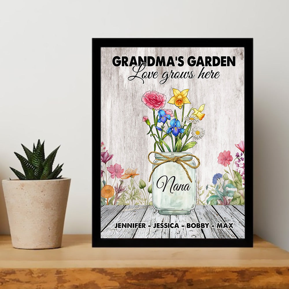 Personalized Grandma's Garden Custom Birth Month Flower Family Love ...