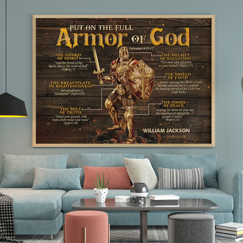 Personalized Warrior Of God Poster, Put On The Full Armor Of God, Armor ...