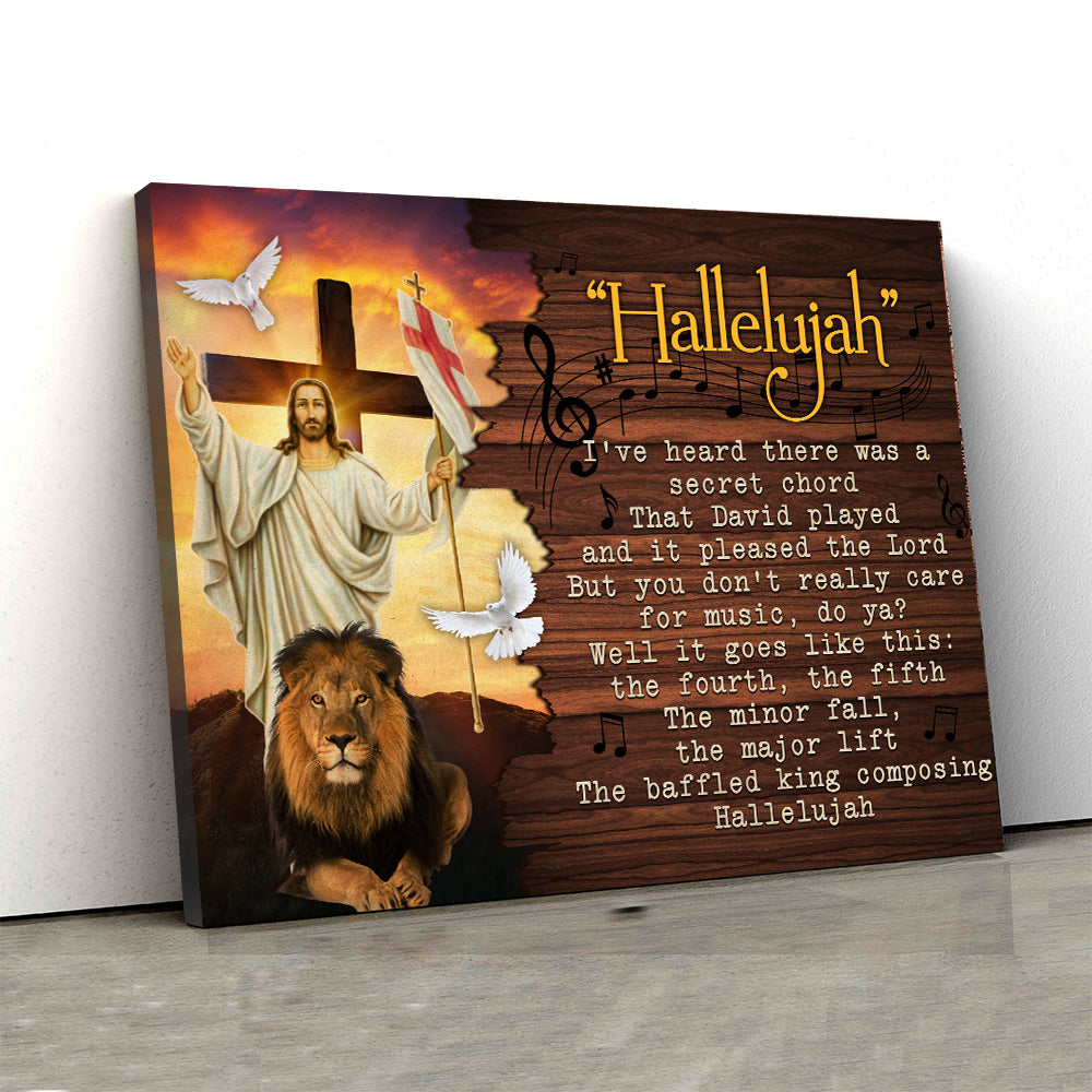 Jesus And Lion With Hallelujah Song Lyric, Leonard Cohen Hallelujah ...